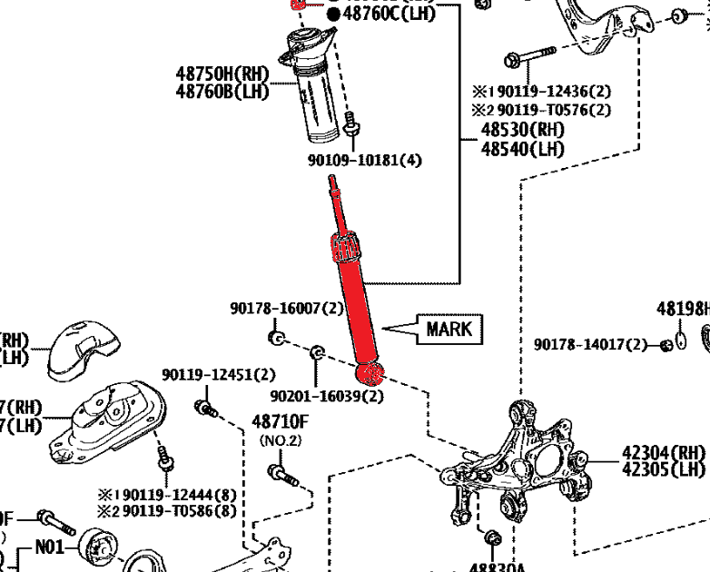 مساعد خلفي تويوتا كورولا 2020-2021 485308Z123